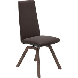 Polsterstuhl stressless "Laurel", braun (chocolate paloma, walnuss), B:49cm H:105cm T:60cm, Leder PALOMA: PALOMA ist ein durchgef&auml;rbtes Semianilin-M&ouml;belleder mit nat&uuml;rlicher Narbung., St&uuml;hle, Polsterstuhl, High Back, Gr&ouml;&szlig;e M, mit schr&auml;ggestellten Beinen in Walnuss