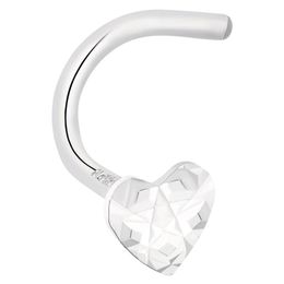Nasenpiercing Amor "Schmuck Geschenk Piercing K&ouml;rperschmuck Silber 925 Heart", silber (silberfarben), Piercings, Damen, Silber 925 (Sterlingsilber)