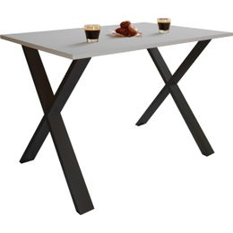 Esstisch Vcm "Premium Holz Esstisch K&uuml;chentisch Xona X 140x80", grau (schwarz, grau), B:140cm T:80cm, Tische, Esstisch