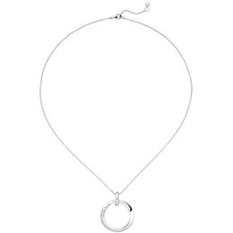 Kette mit Anh&auml;nger Jobo "Kreis mit 10 Zirkonia", silber 925, Halsketten, Damen, Silber 925 (Sterlingsilber), L: 45, 925 Silber eismatt 45 cm