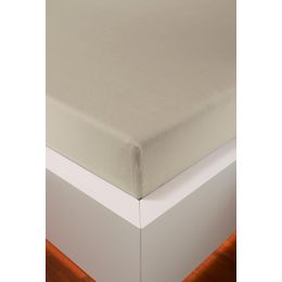 Spannbettlaken bellana "bellana exclusiv aus 100% Mako-Baumwolle, 150 g/m&sup2;, b&uuml;gelfrei", grau (kiesel), L:200cm, Mako-Jersey, Obermaterial: 100% Baumwolle, Bettlaken, Spannbettlaken, feinste Mako-Baumwolle, Spannbetttuch f&uuml;r Matratzen bis 25cm H&ouml;he
