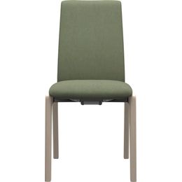 Polsterstuhl stressless "Laurel", gr&uuml;n (gr&uuml;n dinamica, eiche gekalkt), B:57cm H:92cm T:59cm, Microfaser DINAMICA (88% Polyester, 12% Polyurethan), St&uuml;hle, Polsterstuhl, Low Back, Gr&ouml;&szlig;e M, mit abgerundeten Beinen in Eiche gekalkt