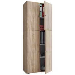Kleiderschrank Vcm "Kleiderschrank Jugendschrank Lona Dreht&uuml;ren", braun (sonoma, eiche (s&auml;gerau)), B:70cm T:40cm, Obermaterial: 100% Holz Wood., Schr&auml;nke, Kleiderschrank