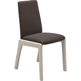 Polsterstuhl stressless "Laurel", braun (braun batick, eiche gekalkt), B:57cm H:92cm T:59cm, Leder BATICK: BATICK ist ein leicht korrigiertes, durchgef&auml;rbtes und genarbtes M&ouml;belleder, bei dem die meisten Unebenheiten und Spuren in der Regel entfernt wurden., St&uuml;hle, Polsterstuhl, Low Back, Gr&ouml;&szlig;e M, mit abgerundeten Beinen in Eiche gekalkt