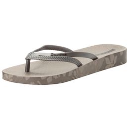 Zehentrenner Ipanema "Ipanema BOSSA SOFT V FEM", Damen, Gr. 41/42, silber (grau, schwarz silber), Synthetik, Schuhe Zehentrenner