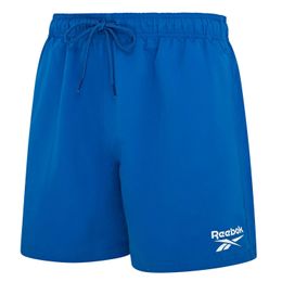 Badeshorts Reebok "Yale", Herren, Gr. S, N-Gr, blau (vector blau), Microfaser, Polyester, clean, unifarben, Badehosen Badeshorts, mit Kordelzug und elastischem Bund, mit Logo, basic