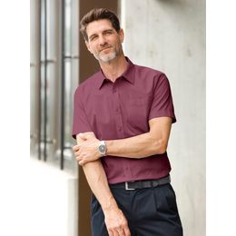 Kurzarmhemd Marco Donati, Herren, Gr. 43/44, Normalgr&ouml;&szlig;en, rot (burgund), 100% Baumwolle, unifarben, klassisch, Hemden