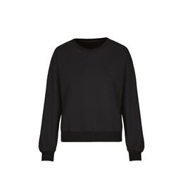 Sweatshirt TRIGEMA "TRIGEMA D&uuml;nnes Sweatshirt", Damen, Gr. S, schwarz, Sweatware, 50% Baumwolle, 50% Polyester, Basic, Rundhals, Sweatshirts Sweatshirt