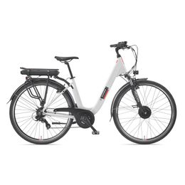 E-Bike Telefunken "Multitalent RC826" Gr. 47, wei&szlig;, schwarz, Elektrofahrr&auml;der, 47cm, 28 Zoll (71,12cm), tiefer Einstieg, 28 Zoll, Pedelec, Elektrofahrrad f&uuml;r Damen u. Herren