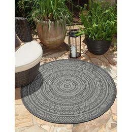 Teppich the carpet "Mistra", grau (anthrazit), H:1mm &Oslash;:120cm, Polypropylen, Teppiche, Teppich