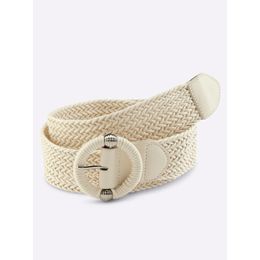 Flechtg&uuml;rtel Heine, Damen, Gr. 0/30, beige (creme), G&uuml;rtel