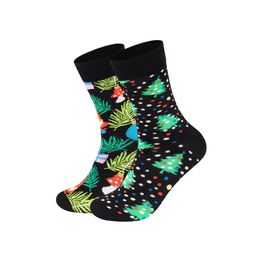 Happy Socks Socken 'Holiday Tree' Damen Gr&ouml;&szlig;e 41/46 t&uuml;rkis / apfel / dunkelorange / schwarz