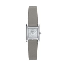 Quarzuhr Emporio Armani, grau, silberfarben, Armbanduhren, Damen, Quarzuhr, Armbanduhr, Damenuhr, Lederarmband, analog