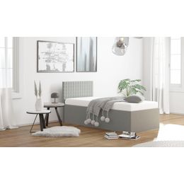 Polsterbett, grau, B:128cm L:210cm, Westfalia Schlafkomfort, Betten, Polsterbett, mit Bettkasten bei Ausf&uuml;hrung mit Matratze