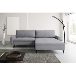 Ecksofa WERK2 "Figo inkl. Bettfunktion und Bettkasten, bequem, Breite 273cm, L-Form", hellgrau, B:273cm H:97cm T:167cm, 92% Polyester, 8% Nylon, Sofas, Ecksofa, Moderne, teilmassive Polsterecke, Komfortpolsterung und losen Kissen