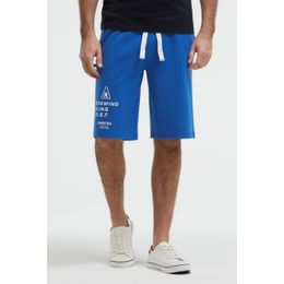 Sweatshorts Gaastra, Herren, Gr. L, Normalgr&ouml;&szlig;en, blau horizon, Interlock, Material: 70% Baumwolle, 30% Polyester, bedruckt, regular fit knielang, Hosen Sweatshorts, mit Ges&auml;&szlig;tasche