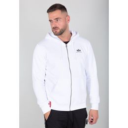 Hoodie Alpha Industries "Basic Zip Hoodie SL", Herren, Gr. XL, wei&szlig;, Shell: 80% Cotton, 20% Polyester, regular fit, Sweatshirts Hoodie