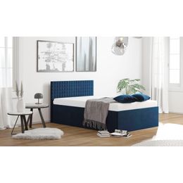 Polsterbett, blau (k&ouml;nigsblau), B:148cm L:210cm, Westfalia Schlafkomfort, Betten, Polsterbett, mit Bettkasten bei Ausf&uuml;hrung mit Matratze