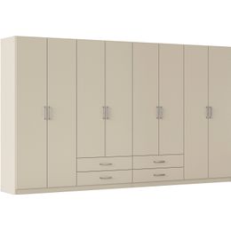Dreht&uuml;renschrank Rauch "Kleiderschrank Garderobe GAMMA Breiten 91/136/181/226/271/315/360 cm", beige (champagner), griffe chrom, B:360cm H:210cm T:54cm, Holzwerkstoff, Schr&auml;nke, Dreht&uuml;renschrank, mit Schubladen, verschiedene Griff-Varianten TOPSELLER MADE IN GERMANY