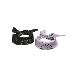 Loop Urban Classics "Urban Classics Unisex Satin Bandana 2-Pack", Damen, Gr. onesize, schwarz, lila, Polyester, Modet&uuml;cher Loop