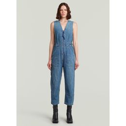 G-Star Raw Jumpsuit G-STAR "Relaxed Jumpsuit", Damen, Gr. L, Normalgr&ouml;&szlig;en, faded cricket blau, Obermaterial: 100% Baumwolle, Overalls Jumpsuit