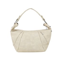 Henkeltasche Fritzi aus Preussen "Croissant Hobo", Herren, Gr. B/H/T: 13cm x 25cm x 30cm, wei&szlig;, Polyurethan (PU), unifarben, Taschen, mit dekorativen Hardware-Schnallen an den Seiten