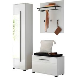 Garderoben-Set Home Affaire "Cantara, moderne Garderobe, Komplettset mit viel Stauraum", wei&szlig;, B:140cm H:201cm T:39cm, FSC-zertifizierter Holzwerkstoff, Kastenm&ouml;bel-Sets