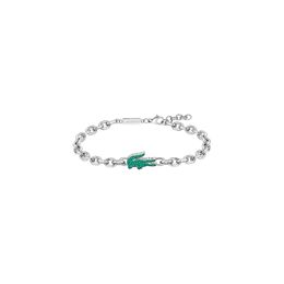 Armband Lacoste "ARTHOR", edelstahlfarben, gr&uuml;n, gr&uuml;n, Armb&auml;nder, Damen, 20cm, Edelstahl, Armband, mit Glasstein - Emaille