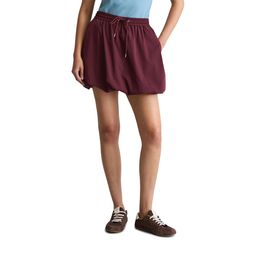 Marc O'Polo Webrock MARC O'POLO DENIM "aus Organic-Cotton-Mix-Stretch", Damen, Gr. L, merlot rot, Obermaterial: 68% Baumwolle, 27% Polyester, 5% Elasthan, unifarben, ausgestellt kurz, R&ouml;cke