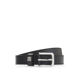 Lederg&uuml;rtel Hugo "Tina HU-GO", Damen, Gr. 85, schwarz 001, Leder, unifarben, G&uuml;rtel Lederg&uuml;rtel, mit Logo-Pin