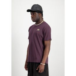T-Shirt Alpha Industries "Basic T-Shirt SL", Herren, Gr. L, lila (plum), Obermaterial: 100% Baumwolle, Shirts T-Shirt