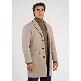 Kurzmantel LINDBERGH "Mantel Relaxed Fit", Herren, Gr. L, beige (stone mel), Obermaterial: 100% Polyester; Futter: 100% Polyester, M&auml;ntel Kurzmantel