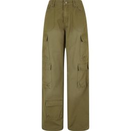 Cargohose Karl Kani "Karl Kani Karl Kani Signature Multipocket Cargo Pants", Damen, Gr. S, US-Gr&ouml;&szlig;en, olive, 100% Baumwolle, unifarben, loose fit, Hosen Cargohose