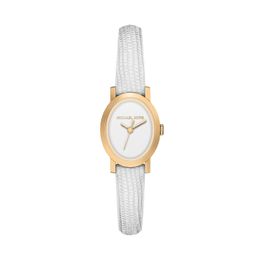 Quarzuhr Michael Kors "MAUDE", wei&szlig;, goldfarben, Armbanduhren, Damen, Quarzuhr, Armbanduhr, Damenuhr, Lederarmband, analog