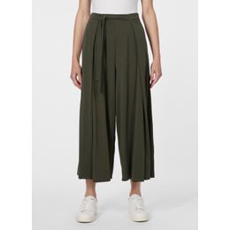 Culotte Ragwear "ROZALIA", Damen, Gr. M, N-Gr, gr&uuml;n (schwarz olive), Single Jersey, Obermaterial: 48% Viskose, 47% Polyester, 5% Elasthan, unifarben, wadenlang, Hosen Culotte, Viskose mit weitem Bein und Bindeband f&uuml;r angenehmes Tragegef&uuml;hl