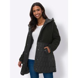 Langjacke Heine, Damen, Gr. 46, schwarz, 100% Polyamid, Teddyfleece:100% Polyester, Wattierung:100% Polyester, unifarben, Jacken Langjacke