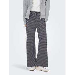 Schlupfhose Only "ONLSAGA LOOSE PANT JRS NOOS", Damen, Gr. L (40), N-Gr, schwarz stripes:cd, Jersey, Obermaterial: 58% Baumwolle, 38% Polyester, 4% Elasthan, gestreift, loose fit lang, Hosen Schlupfhose, Baumwollmischung, loose fit
