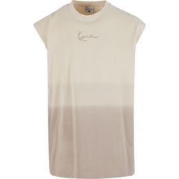 Muskelshirt Karl Kani "Karl Kani Signature Gradient Sleeveless T-Shirt", Herren, Gr. S, beige, 100% Baumwolle, bedruckt, normal, Rundhals, Shirts
