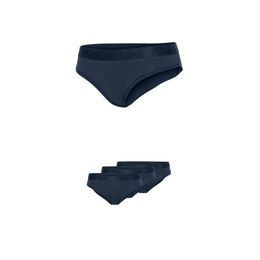 Brasilslip Fila, Damen, Gr. L, navy, Single Jersey, Obermaterial: 95% Baumwolle, 5% Elasthan, k&ouml;rpernah, Unterhosen, Baumwollmix, elastisch, Logobund