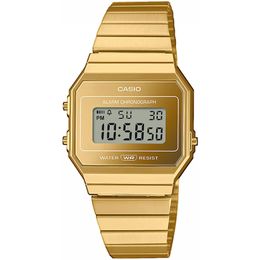 Chronograph CASIO VINTAGE, gold (goldfarben), Armbanduhren, Damen, Chronograph, Quarzuhr, Armbanduhr, Damenuhr, Herrenuhr,Digitaluhr, Edelstahlarmband