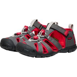 Sandale Keen "SEACAMP II CNX", Jungen, Gr. 35, magnet, rot c, Synthetik, Schuhe Sandale