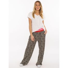 Stoffhose Zwillingsherz "Leo", Damen, Gr. L/XL, N-Gr, pink, Web, Obermaterial: 95% Viskose, 5% Elasthan, Hosen Stoffhose, Elastischer Bund, Leomuster, flie&szlig;ender Stoff, leichtes Material