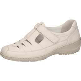 Waldl&auml;ufer Klettschuh WALDL&Auml;UFER "KYA", Damen, Gr. 8,5 (42,5), creme, Nappaleder, unifarben, Basic, Schuhe Klettschuh, Bequemschuh, Halbschuh mit Klettverschluss, in Komfortweite K