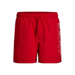 Jack & Jones Jack & Jones Badeshorts 'JPSTMAUI' Herren Gr&ouml;&szlig;e XL knallrot / wei&szlig;
