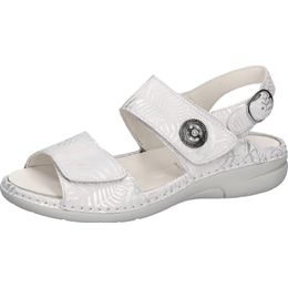 Waldl&auml;ufer Sandale WALDL&Auml;UFER "GUNNA", Damen, Gr. 7 (40,5), wei&szlig;, Veloursleder, unifarben, Basic, Schuhe Sandale, Sommerschuh, Komfortschuh, Sandalette in Bequemweite G (= weit)
