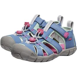 Sandale Keen "SEACAMP II CNX", Jungen, Gr. 27/28, bunt (coronet blau, hot pink), Synthetik, Textil, Schuhe Sandale