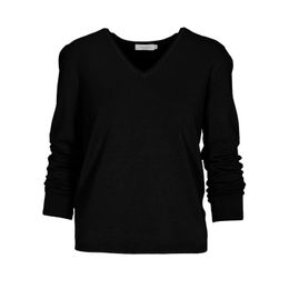 Strickpullover Clarina "BRITTA", Damen, Gr. 38, schwarz, Obermaterial: 70% Viskose, 30% Polyamid., unifarben, comfort fit, V-Ausschnitt, Pullover Strickpullover, Viskose-Polyamid Mischung
