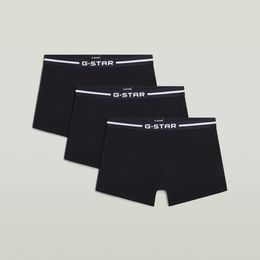 G-Star Raw Boxershorts G-STAR "ACRE, 3 PACK TRUNKS", Herren, Gr. L, 3 Stk., schwarz, Jersey, Obermaterial: 95% Baumwolle, 5% Elasthan, unifarben, eng, Unterhosen, mit Logo-Bund