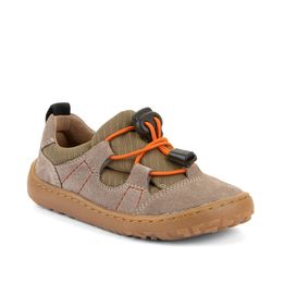 Barfu&szlig;schuh froddo "Barefoot Trekk", Jungen, Gr. 31, beige, olivgr&uuml;n, Textil, Veloursleder, Schuhe Barfu&szlig;schuh, Slip-on Sneaker, Schlupfschuh mit Schnellverschluss