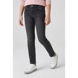 Skinny-fit-Jeans s.Oliver JUNIOR, M&auml;dchen, Gr. 164, N-Gr, schwarz used, Denim/Jeans, Obermaterial: 80% Baumwolle, 18% Polyester, 2% Elasthan, skinny fit kn&ouml;chellang, Jeans, im Five-Pocket Style